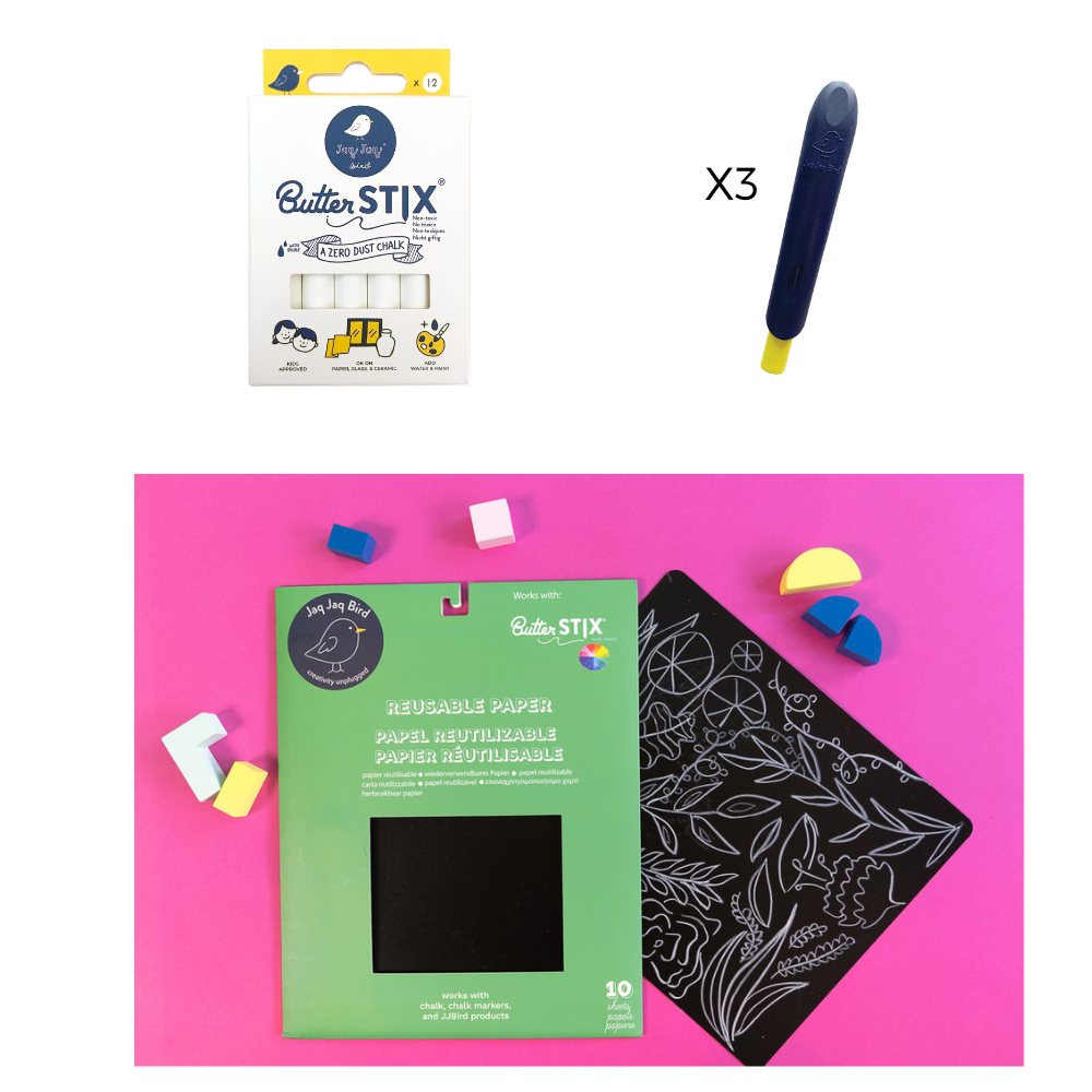 Jaq Jaq Bird Creative Essentials Set - White ButterStix®, Holders, and