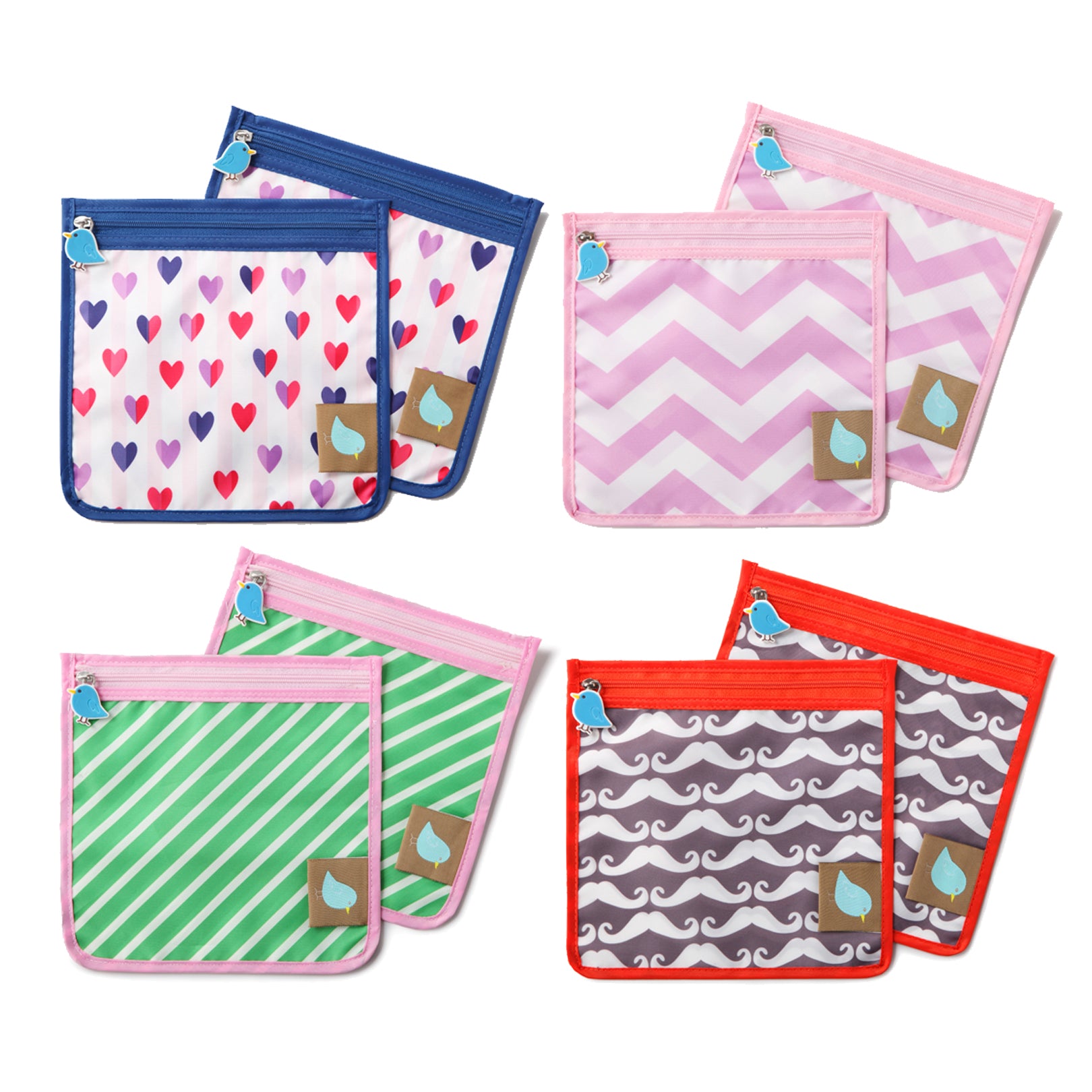 Food Storage and Reusable Food Snack Bags, Set of 2, Perfect Pouch ...